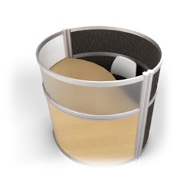 ThinkPOD - small footprint ergonomic touch-down station