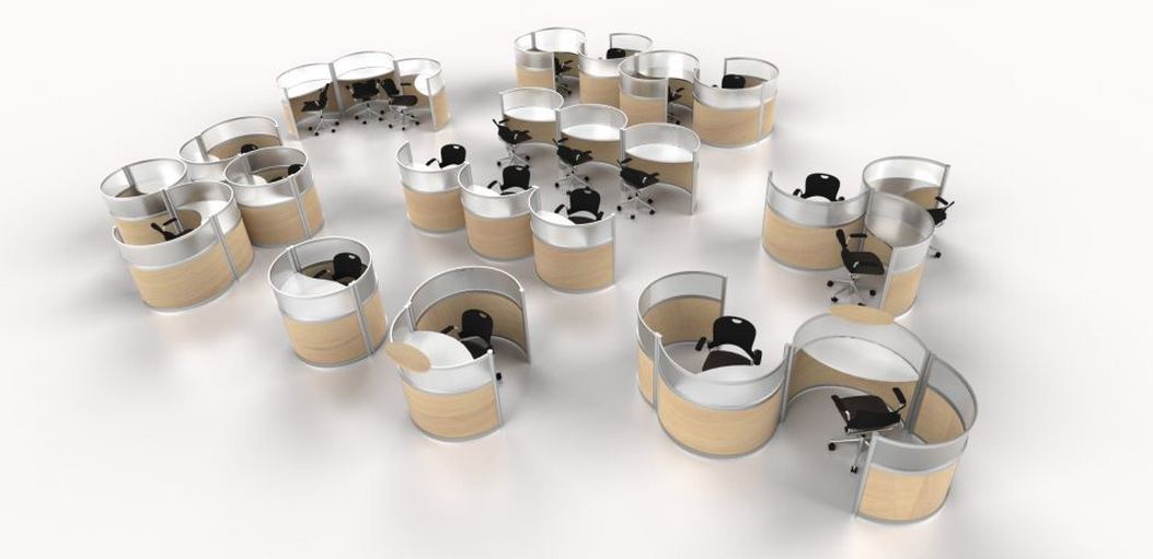 ThinkPOD - small footprint ergonomic touch-down station