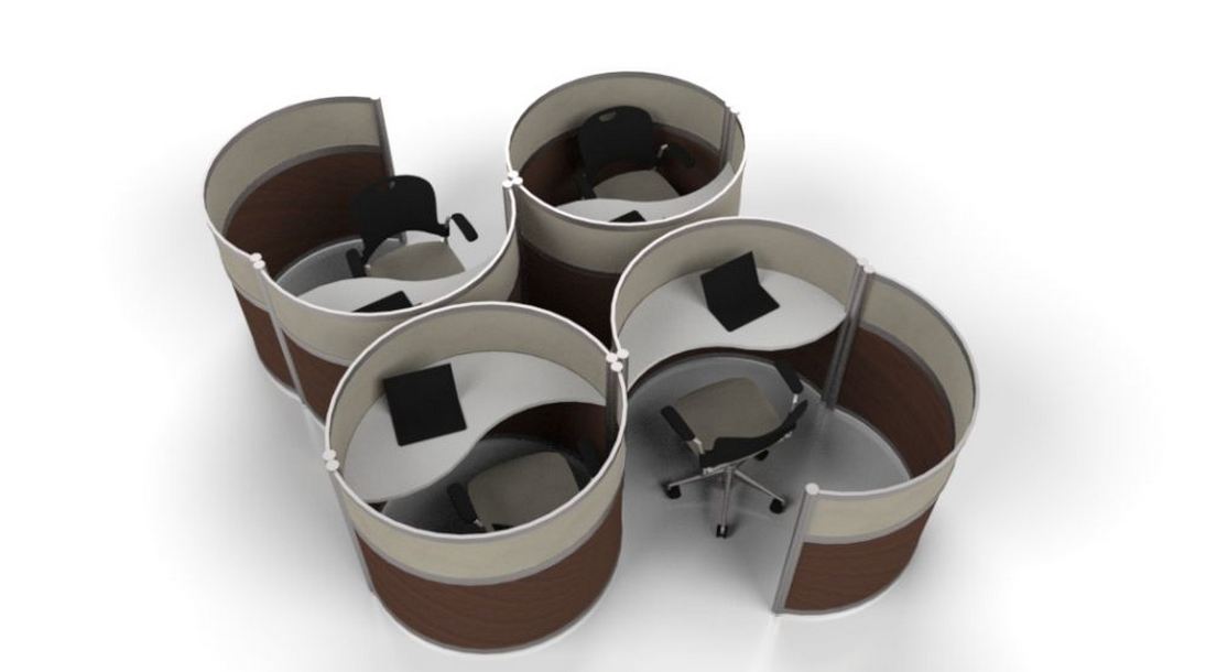 ThinkPOD - small footprint ergonomic touch-down station